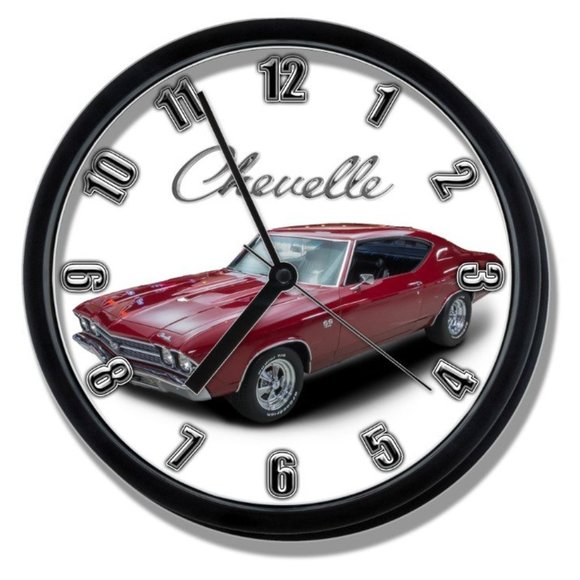 Clock | Wall Decor | 969 Chevrolet Chevelle Maroon Clock New | Poshmark